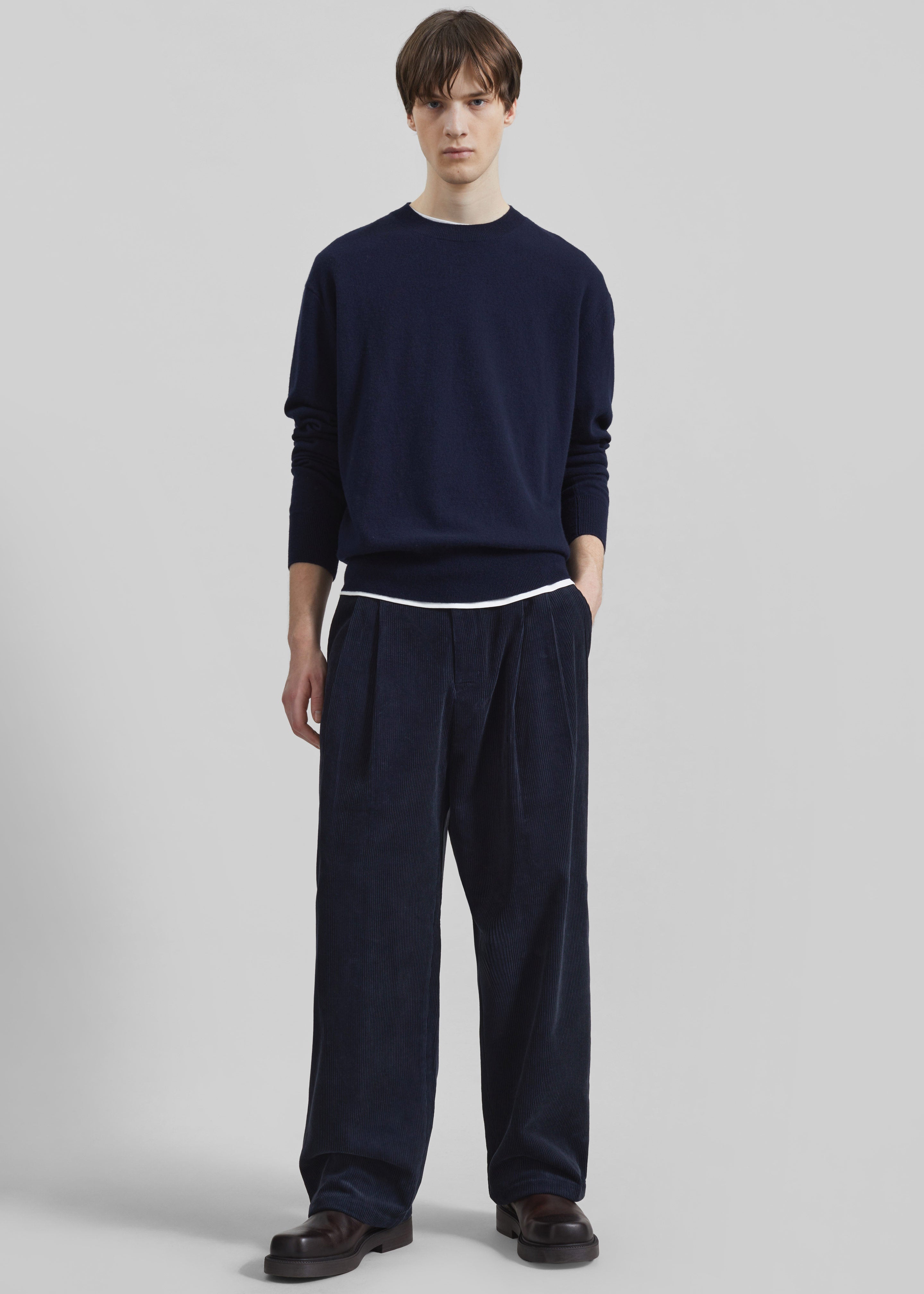 Bryant Corduroy Pants - Dark Navy – The Frankie Shop