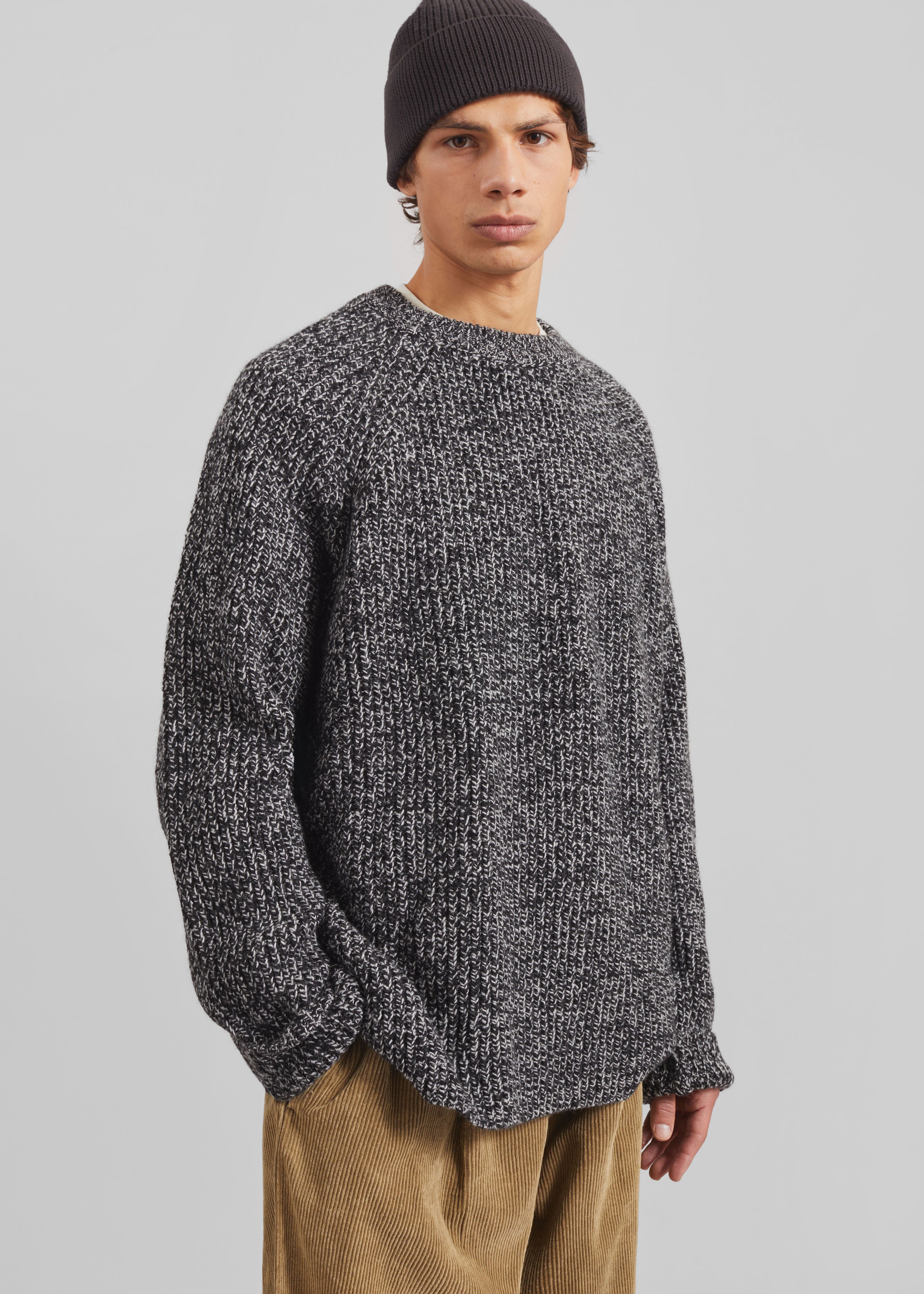 Carter Crewneck Sweater - Black Melange – The Frankie Shop