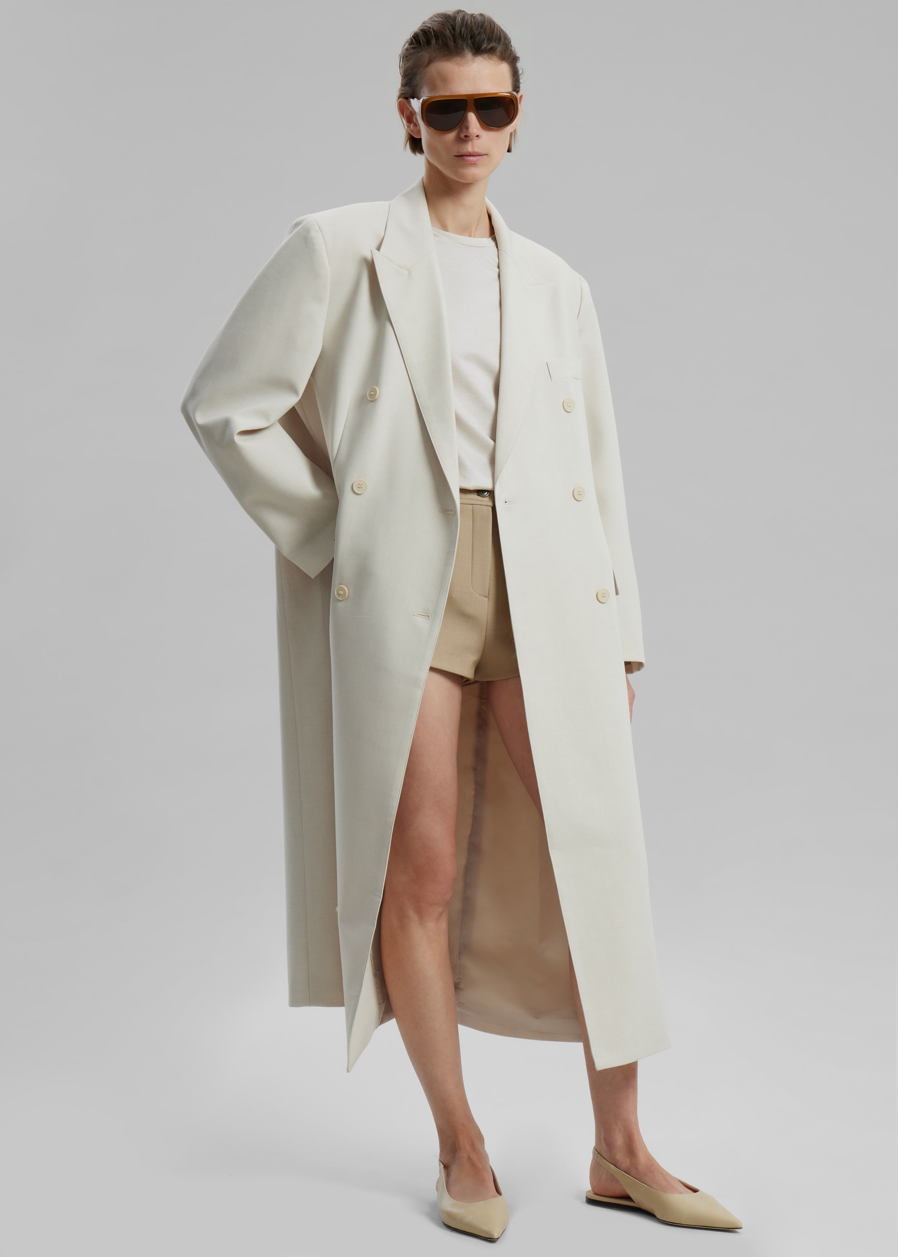 Dex Double Breasted Coat - Beige – The Frankie Shop