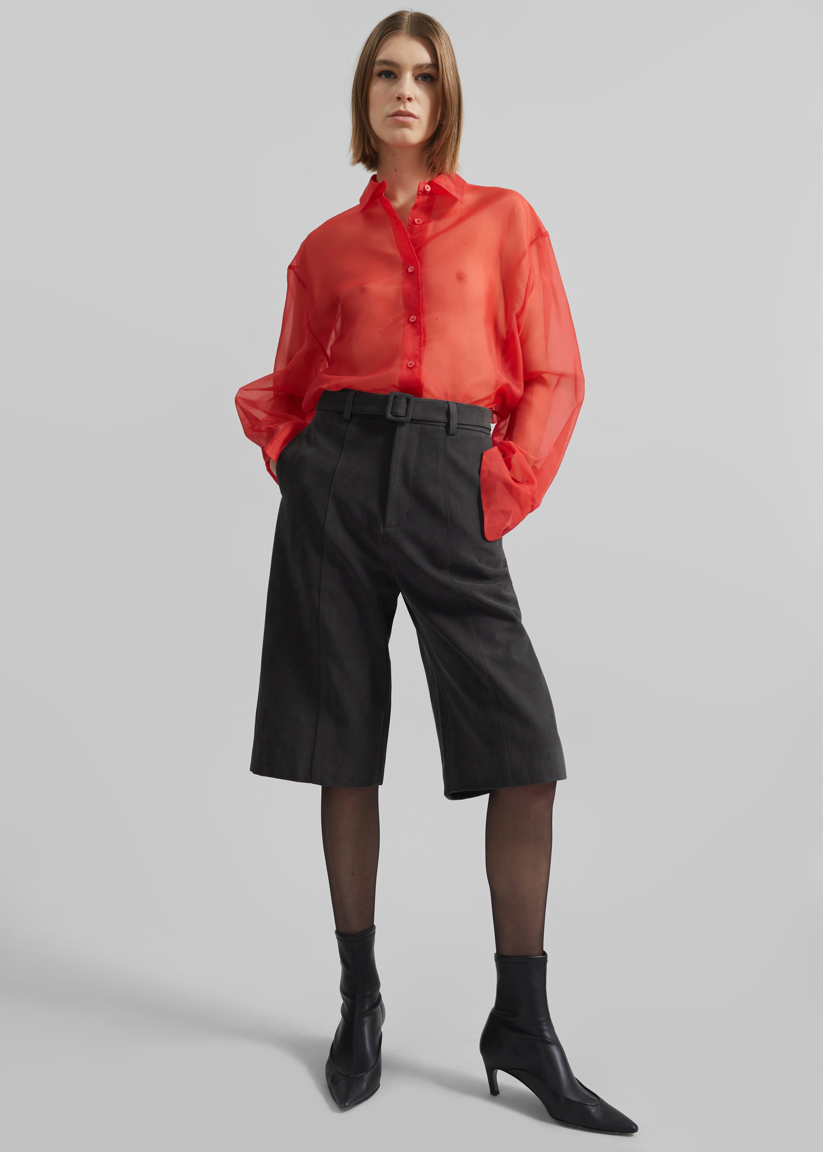 Peri Sheer Shirt - Red – The Frankie Shop