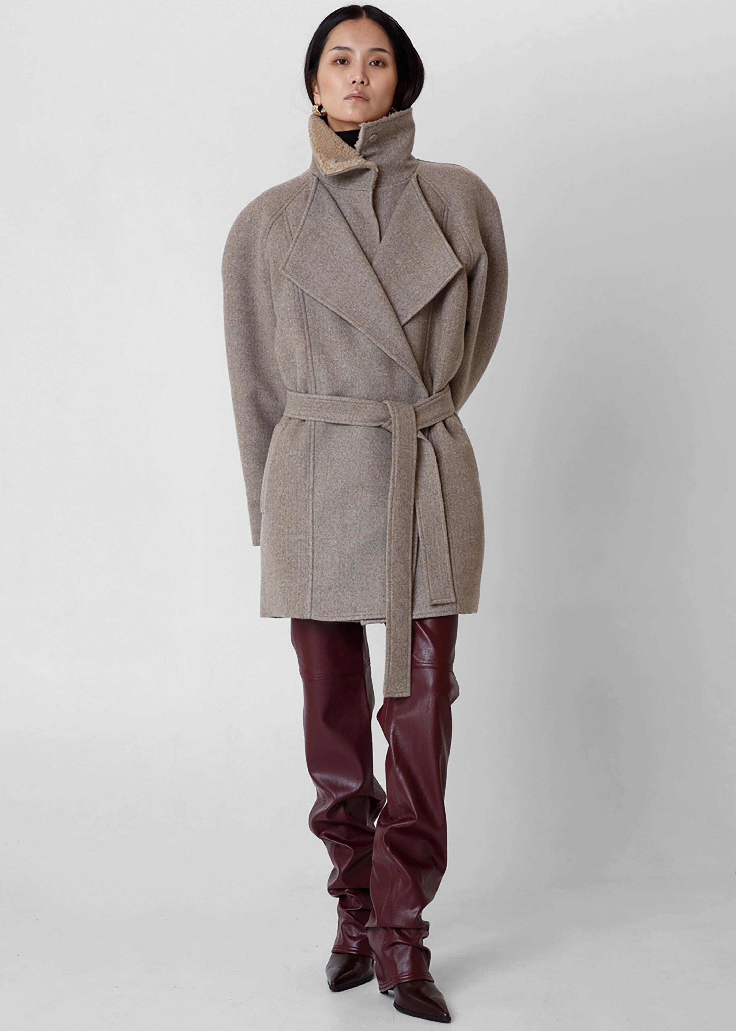 Skive Padded Short Coat - Beige Melange – The Frankie Shop